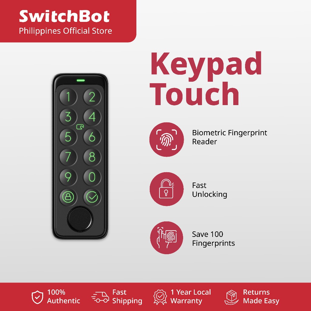 SwitchBot Keypad Touch WiFi enabled (need Hub), Compatible w/ SwitchBot ...