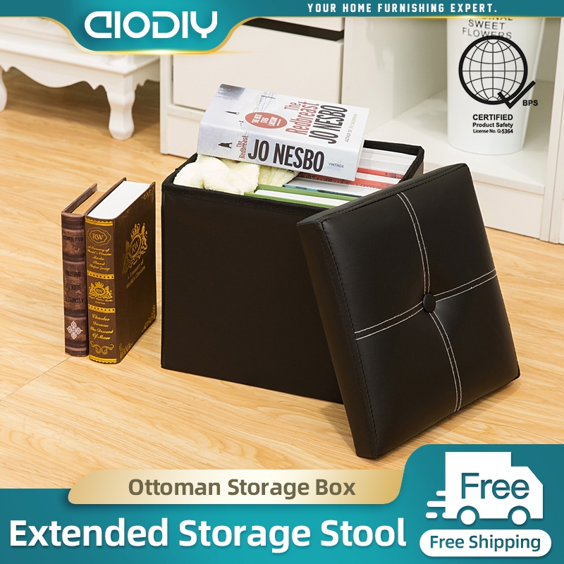 AIODIY Foldable Rectangular Storage Stool Sit Adult Sofa Storage Chair ...