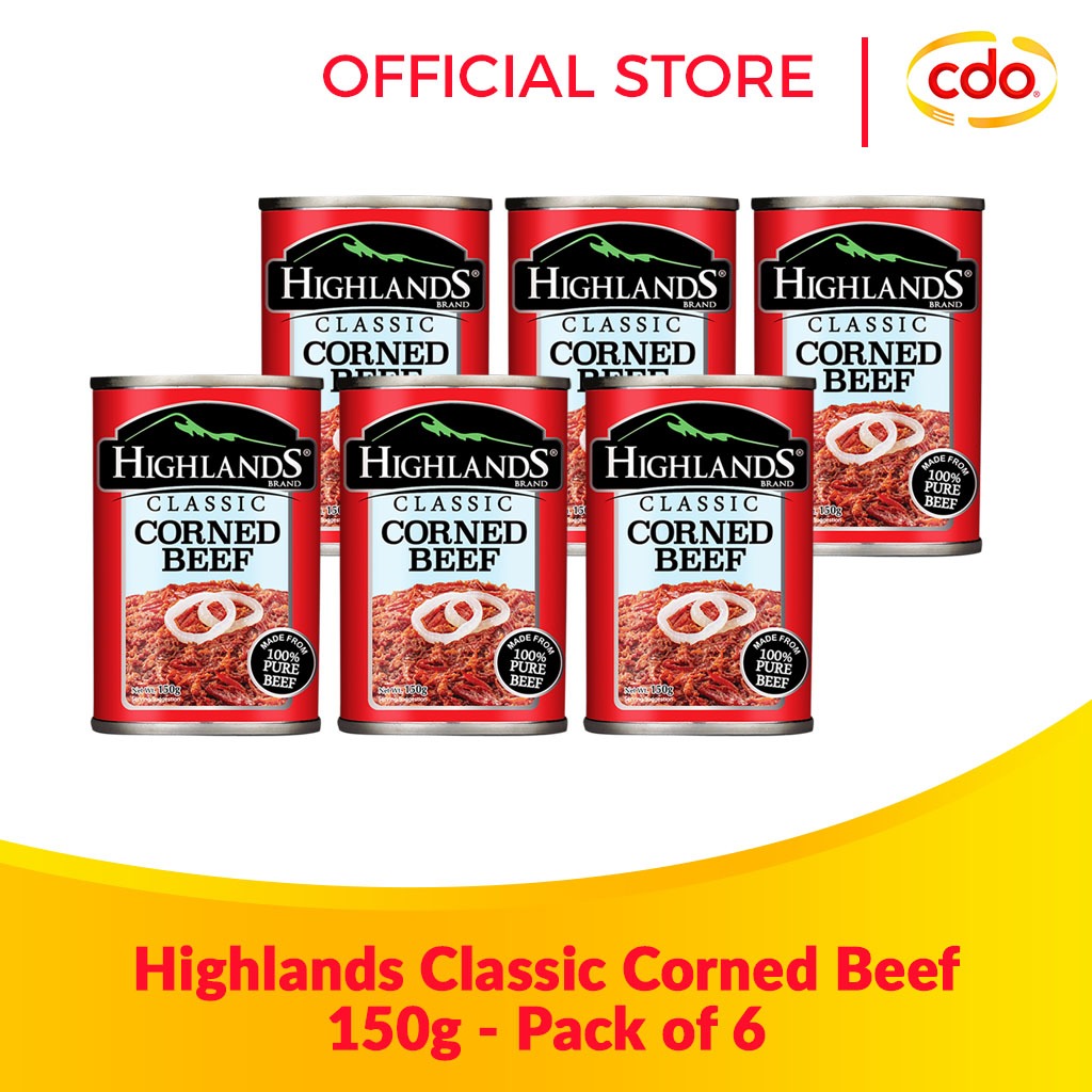 HIGHLANDS Classic Corned Beef 150g - Pack of 6 | Shopee Philippines
