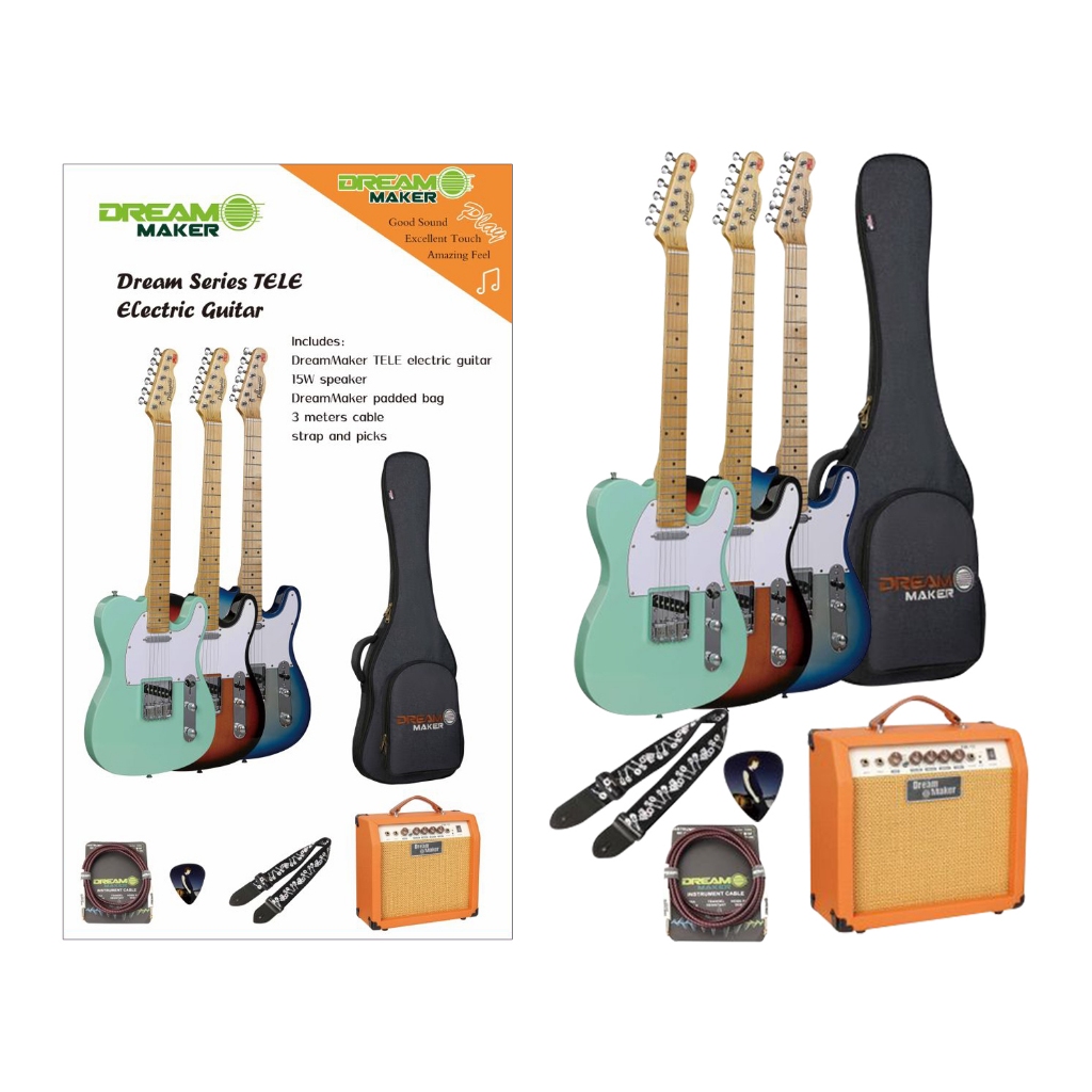 Dream Maker Telecaster Electric Guitar Combo Set (Good Sound) | Shopee ...