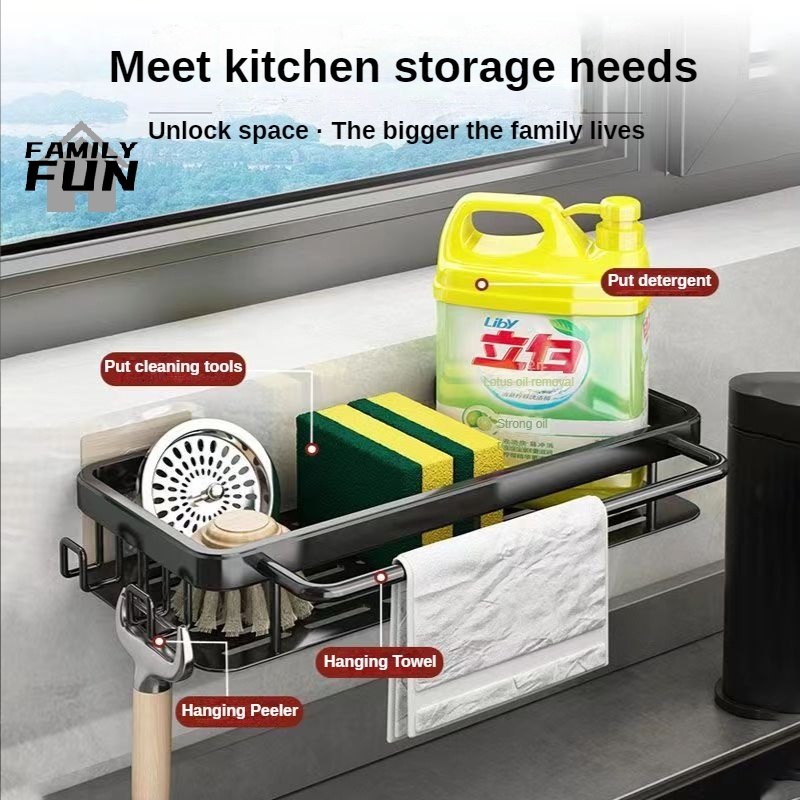 Sponge Holder Kitchen Bathroom Sink Tidy Organizer Rack Soap Holder ...