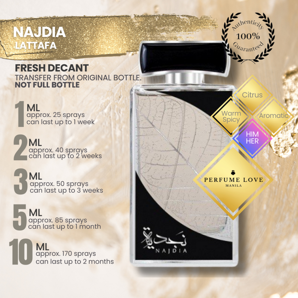 PERFUME DECANT LTF Najdia Middle East Dubai Perfumes | Shopee Philippines