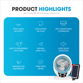 NSS Solar Desk Fan With Solar Panel 6/8 Inch Portable Rechargeable ...