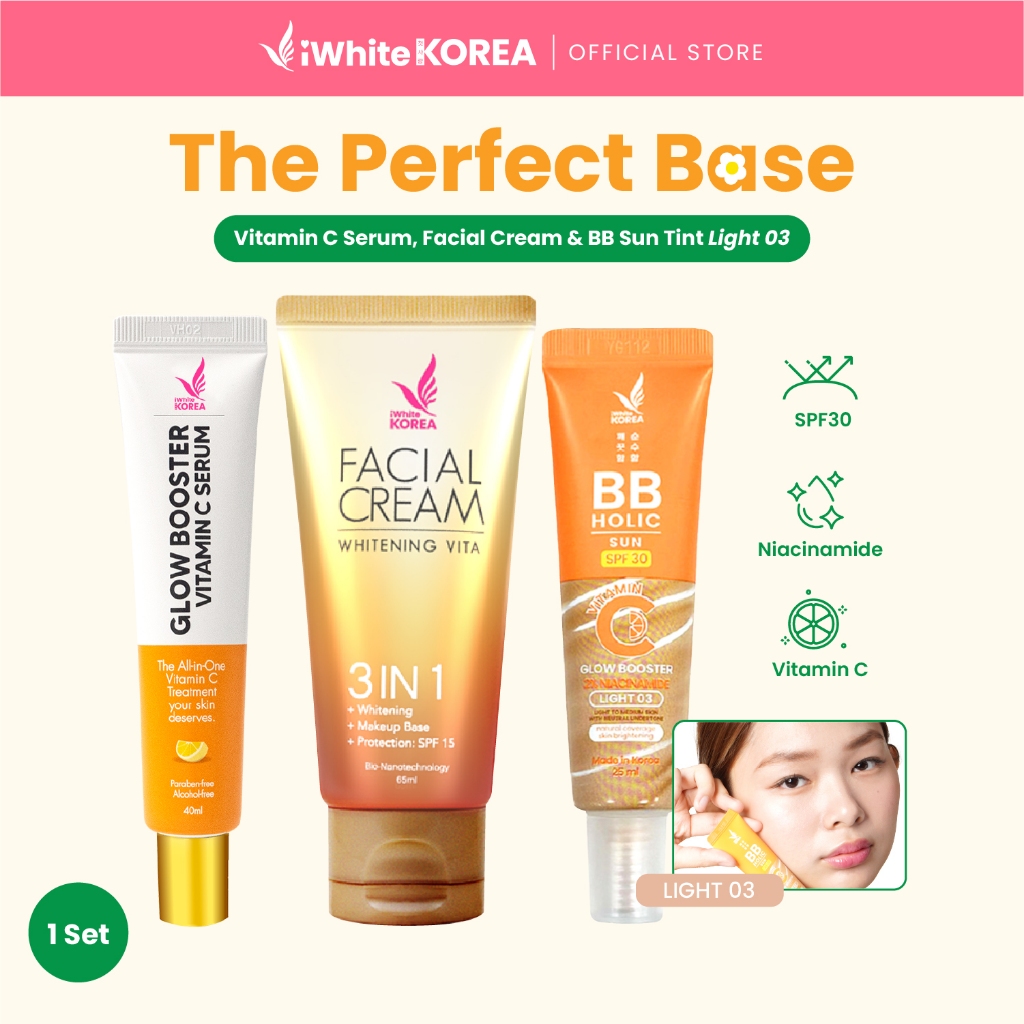 iWhite Korea Orange Bundle Light (Facial Cream, BB Holic Vit C Skin ...