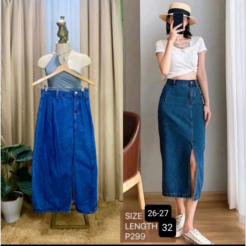 WOMEN’s Denim Long Skirt | Maong 1 | Shopee Philippines