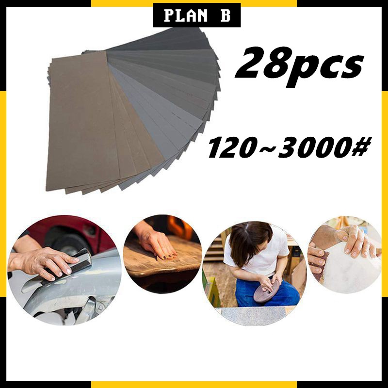 28pcs 9 X 3.6 Inch Wet Dry Sandpaper Grit 120-3000 LIHA For Wood And ...