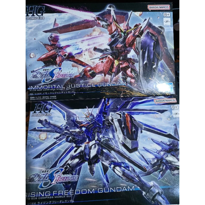 Bandai Gundam HGCE 1/144 Rising freedom and Immortal Justice Gundam ...