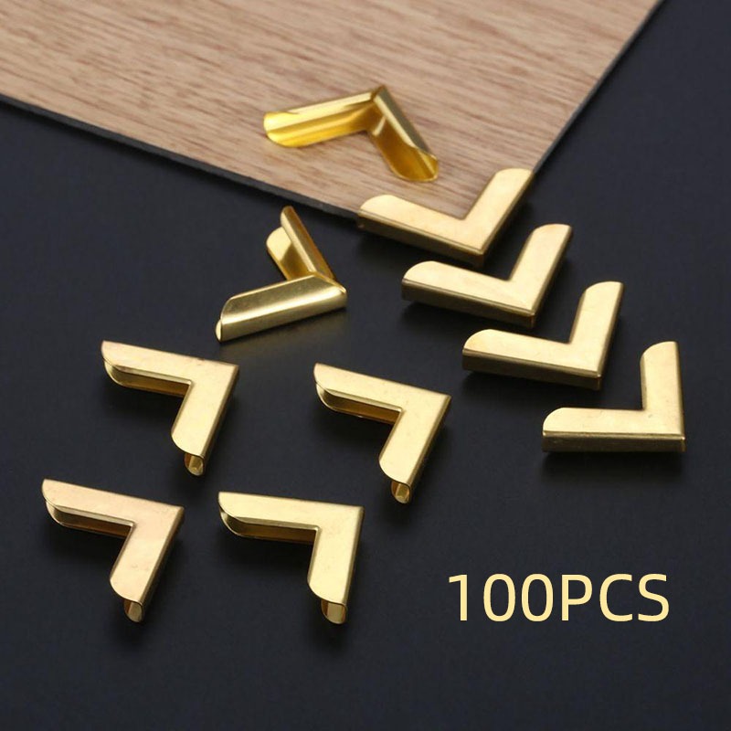 100pcs Metal Corner Protector Brackets Fits 5mm Thick for menus, books ...