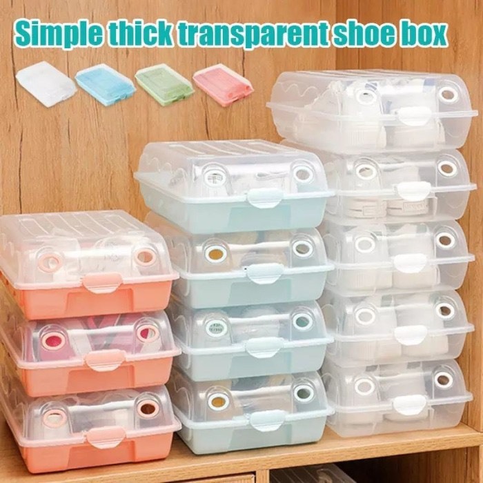 Combo Storage Box Shoebox Transparent Shoe Box Stackable Shoe Box ...