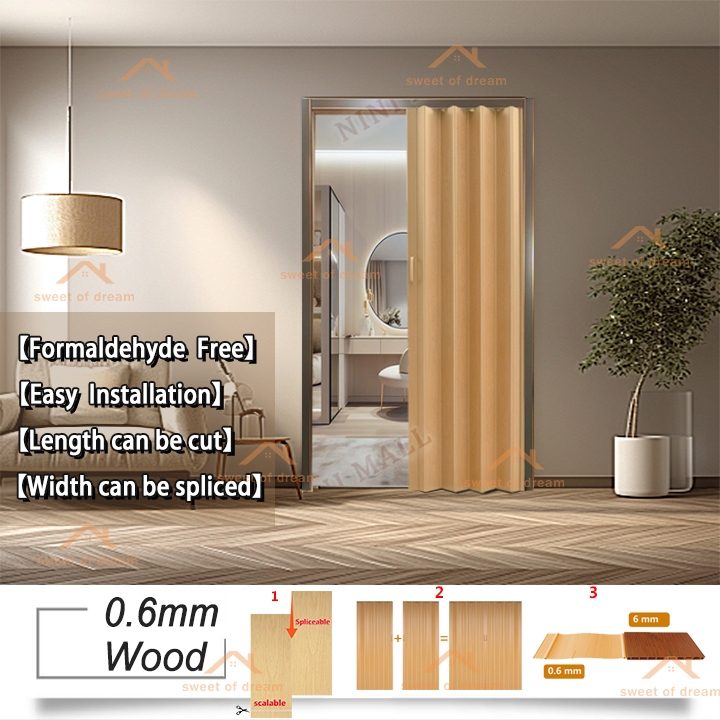 【Ready stock】PVC Folding door Sliding door partition rail door simple ...