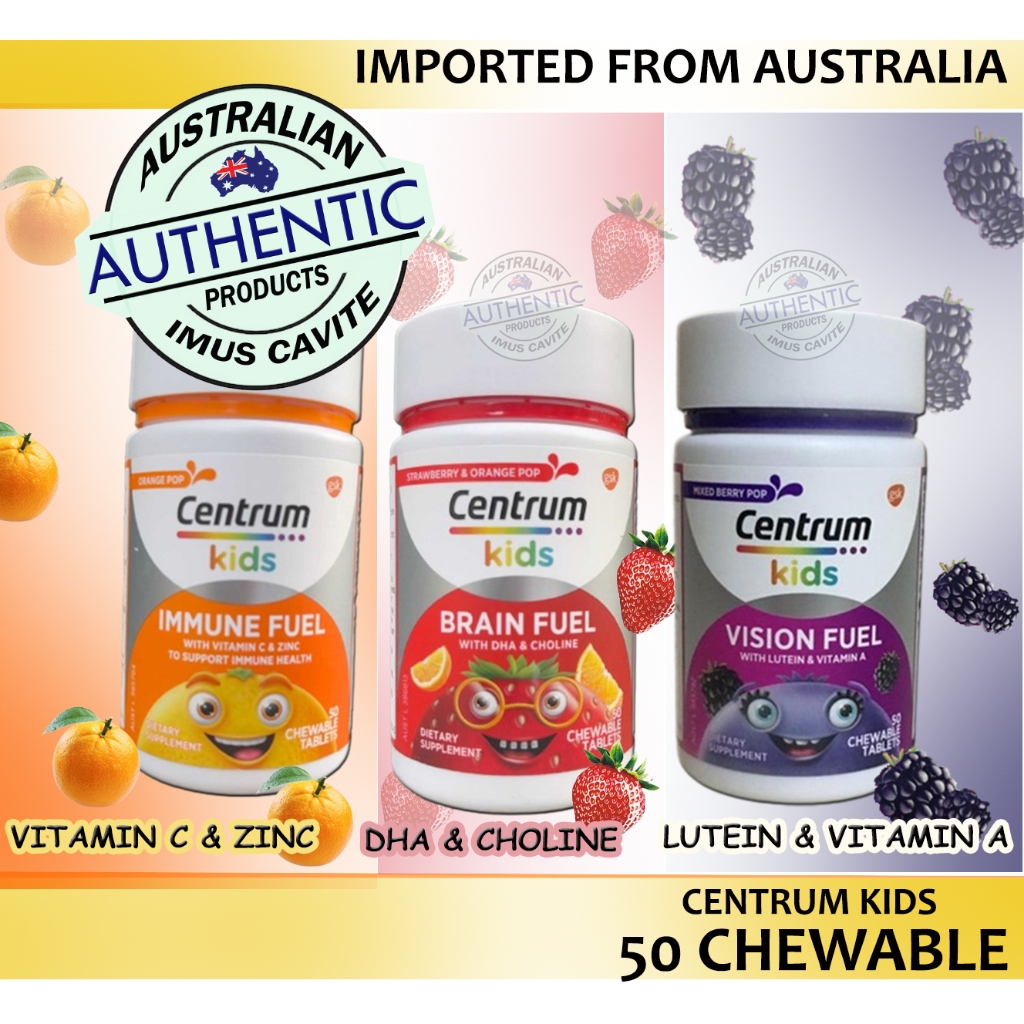 CENTRUM KIDS 3 VARIATIONS 50 CHEWABLE TABLETS Imported from Australia ...