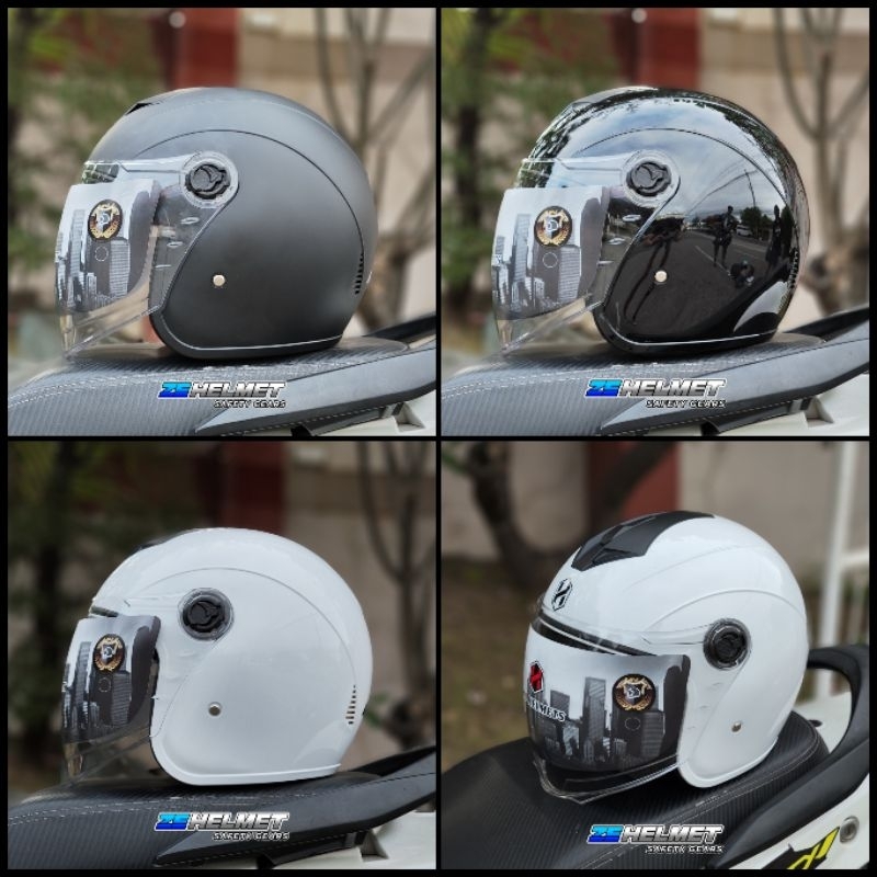 HNJ A4-007-A PLAIN OPEN FACE HELMET | Shopee Philippines