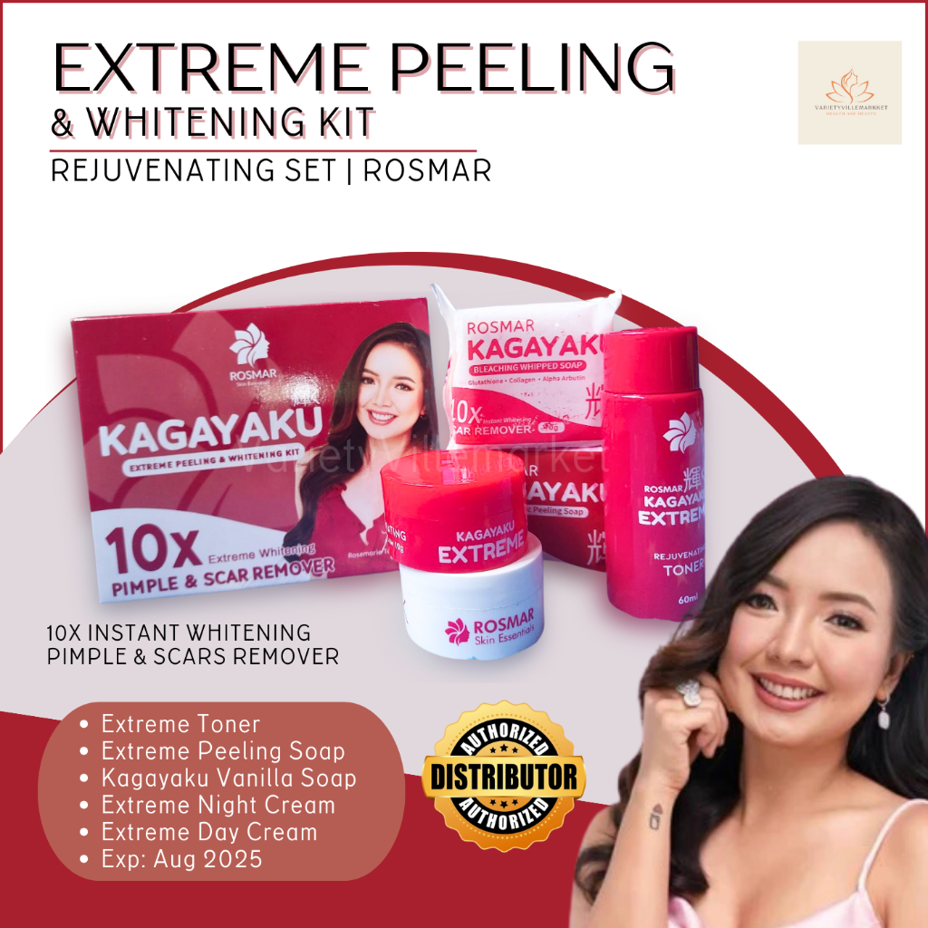 Extreme Rejuvinating Set Rosmar Peeling & Whitening Kit Kagayaku Skin ...