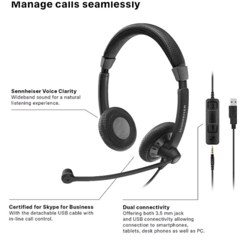 EPOS Sennheiser headset SC60/SC75/SC165 - (used) | Shopee Philippines