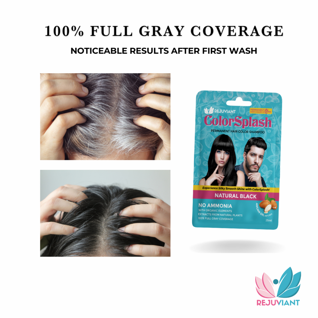 Rejuviant Ph ColorSplash Permanent Hair Color Black Hair Dye Shampoo ...