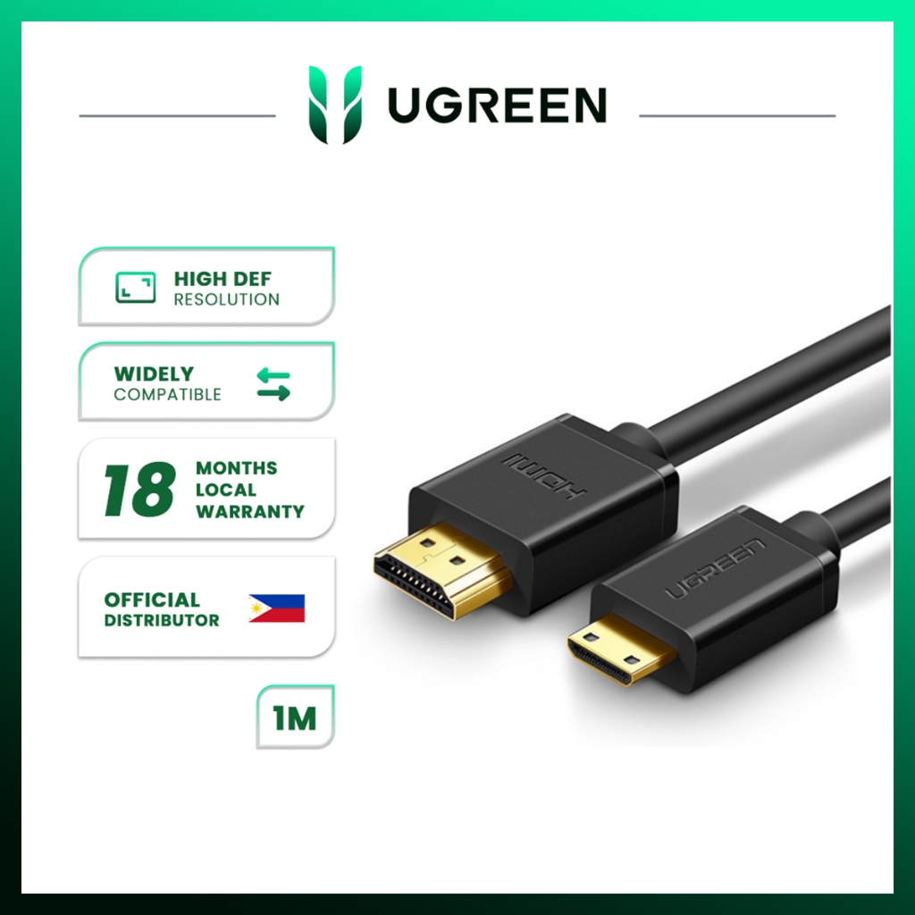 UGREEN 4K 3D Mini HDMI to HDMI 1.4 Full Copper for Tablet MP4 Camcorder ...