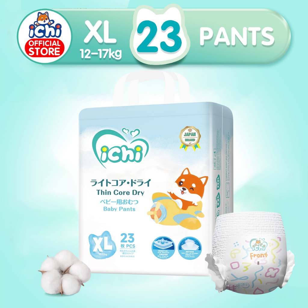 ICHI Baby Diaper XL Pull Up PANTS M/L/XL/XXL 50 Pcs Dry Diaper Ultra-Thin Unisex Diaper | Shopee ...