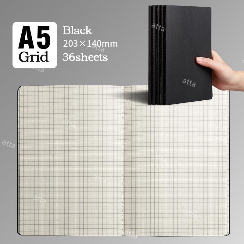 A5/B5 Black/Kraft Notebooks 36Sheets Line Grid Blank Notepad School Office Supplies Stationery ...