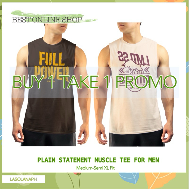 [ BUY 1 GET 1 ] LOW CUT MUSCLE TEES SANDO FOR MEN || SMALL TO LARGE ...