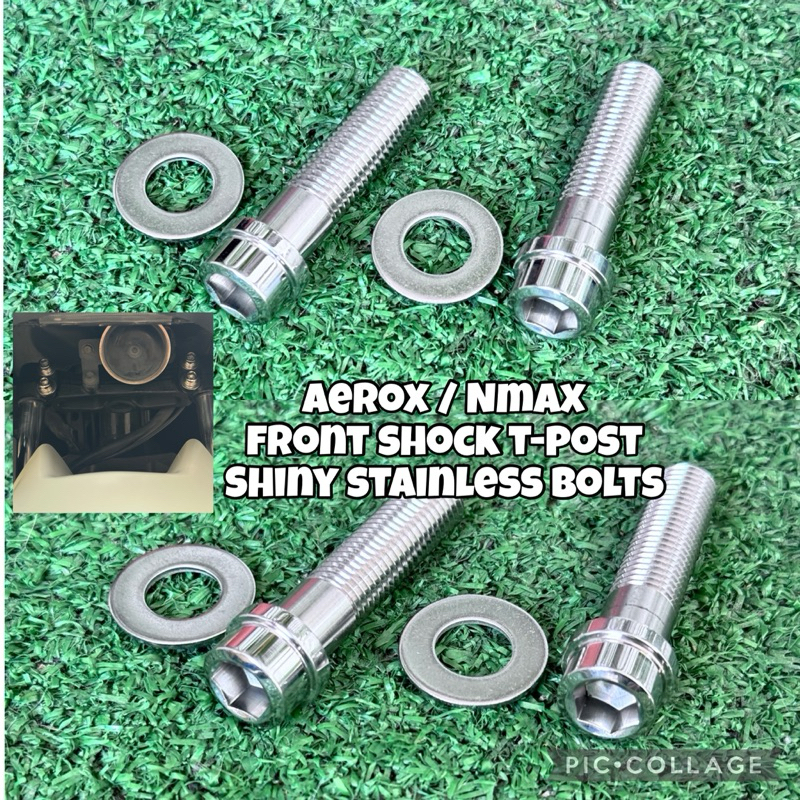 Aerox / Nmax Front Shock & T-Post Special shiny stainless bolts ...
