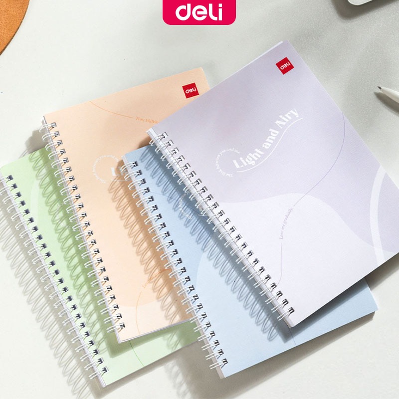 Deli A5 Spring Spiral Notebooks Binder Writing Notepad 70g/60 Sheets ...