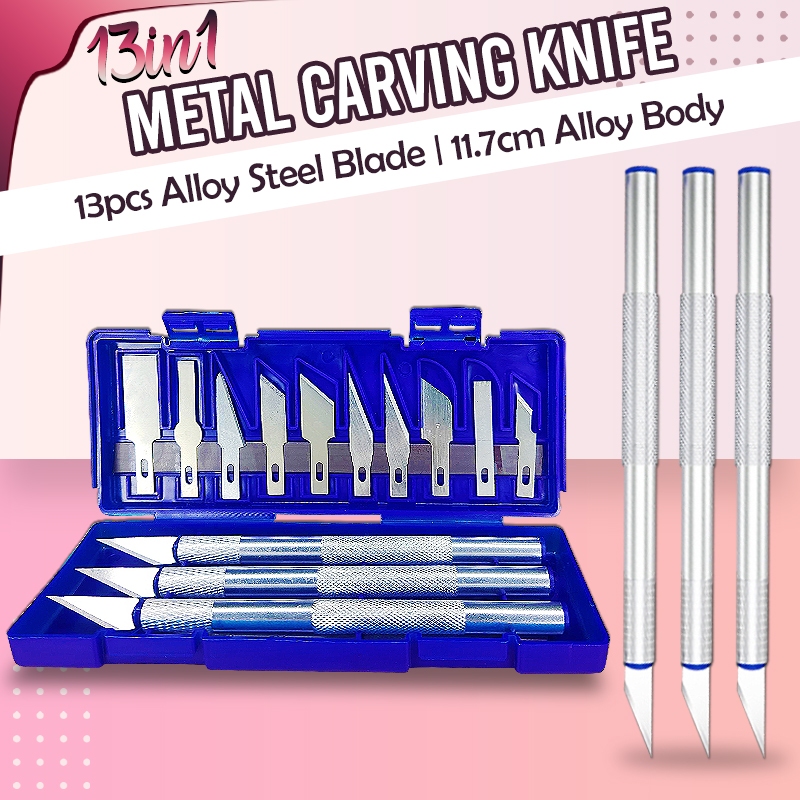 13in1 Metal Handle With Blades Knife Carving Tools Hand-made Crafts DIY ...