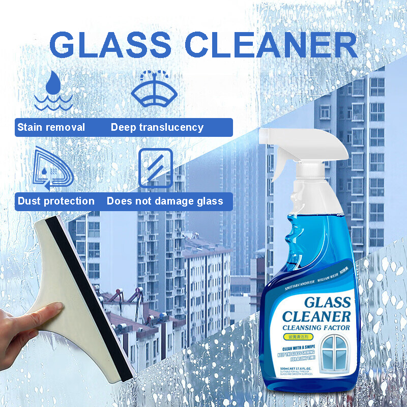 500ml Glass Cleaner For Windows Bathroom Mirrors Glass Cleaner For ...