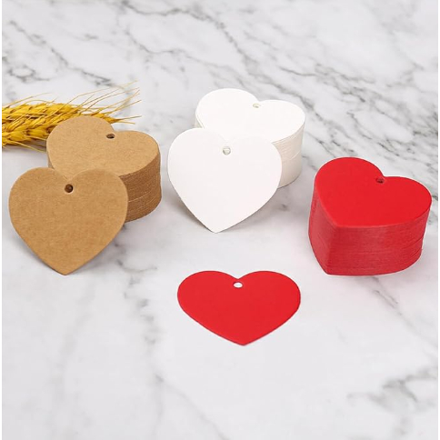 HEART tag kraft paper blank heart-shaped card Hang Label Decor Wedding ...