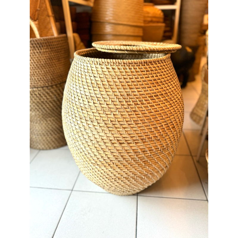 Laundry basket barrel rattan | labtang | storage organizer | hamper ...