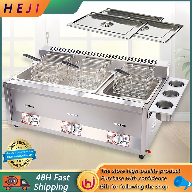 Multi-function deep fryer 304 stainless steel Commercial gas type fries ...