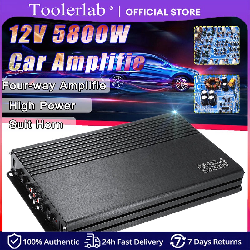 Universal Car Audio Amplifier 12v Subwoofer 5800W High Power Four-way ...