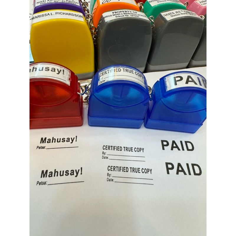 Custom Self-Inking Stamp 10x28mm with Refillable Ink and Keychain ...