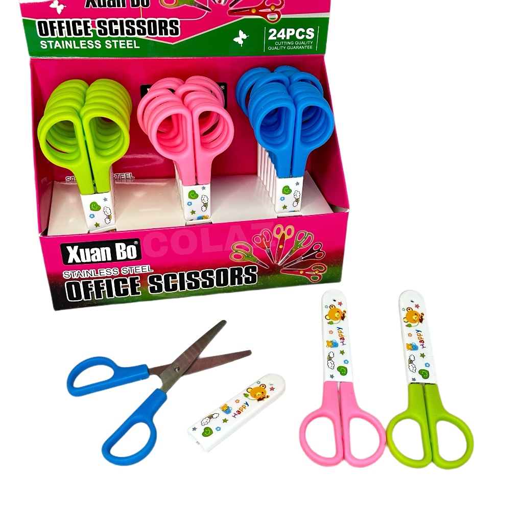 SCISSORS FOR KIDS WITH COVER ROUND TIP | Shopee Philippines