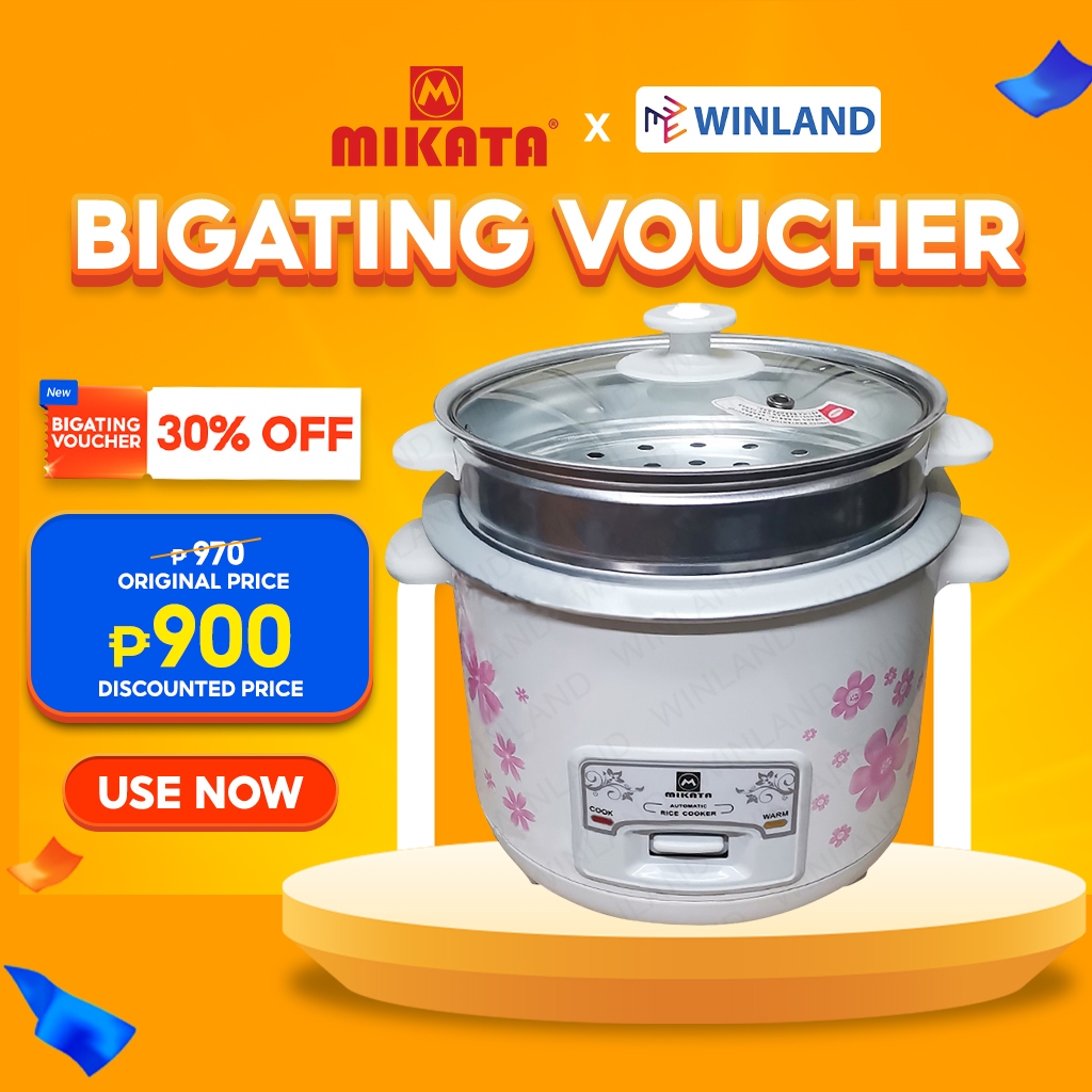 Mikata by Winland 1.8 Liter / 10 Cups Rice Cooker w/ Steamer Aluminum ...