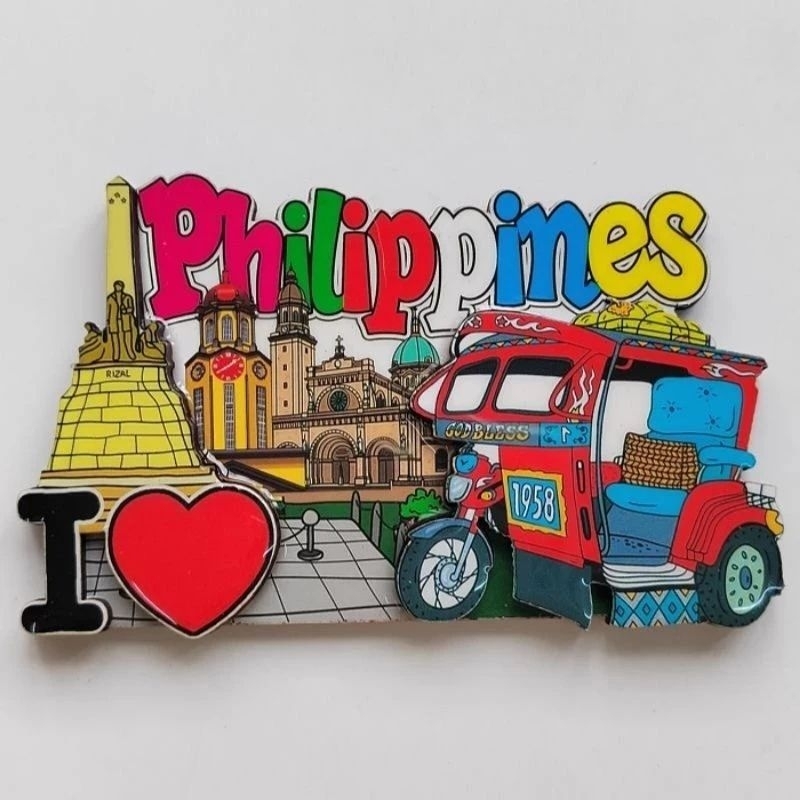 PHILIPPINES Wooden 2D Fridge Magnet Embossed Ref Magnet Souvenirs ...