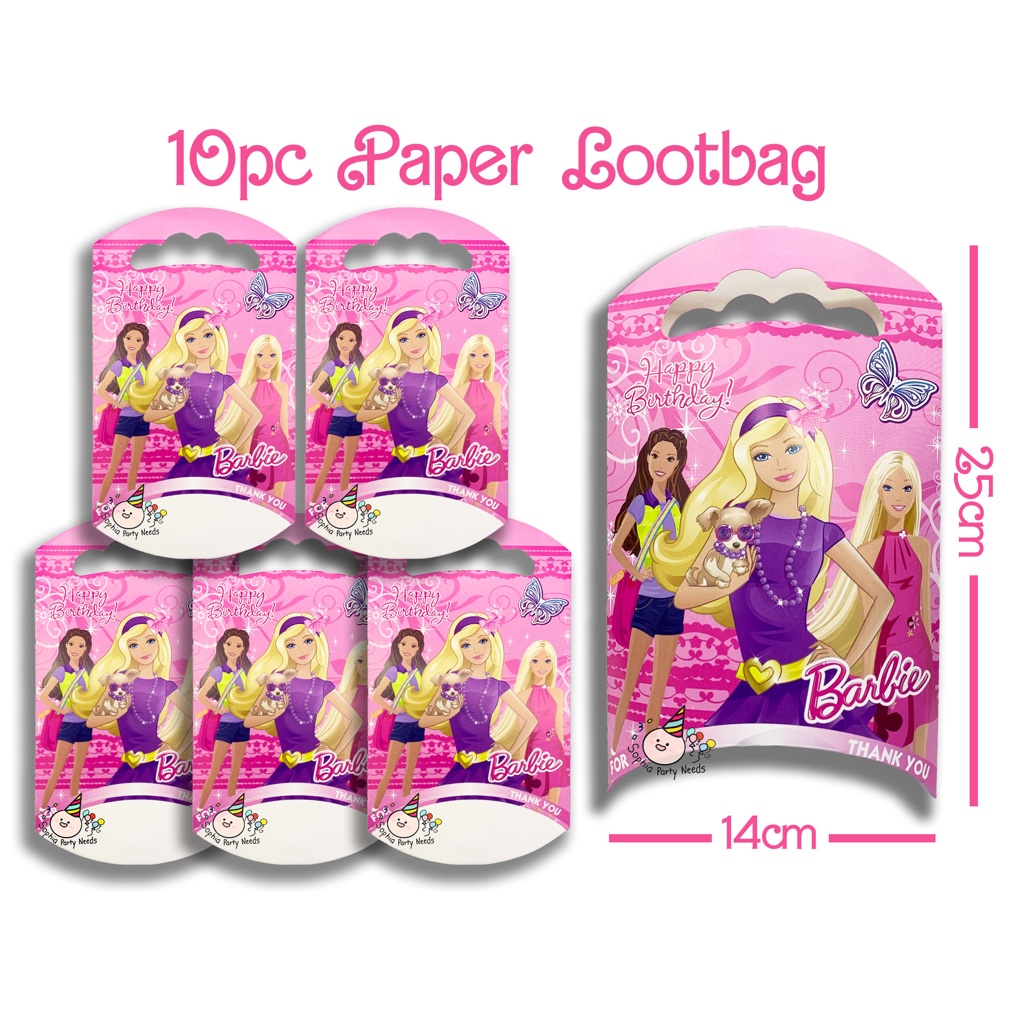 14x25cm Barbie Paper Lootbag 10pieces for Bag | Shopee Philippines