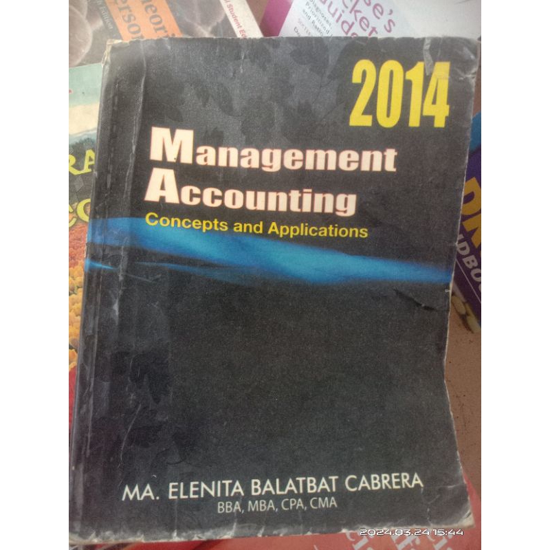 Management Accounting by: Cabrera (used reference book) | Shopee ...