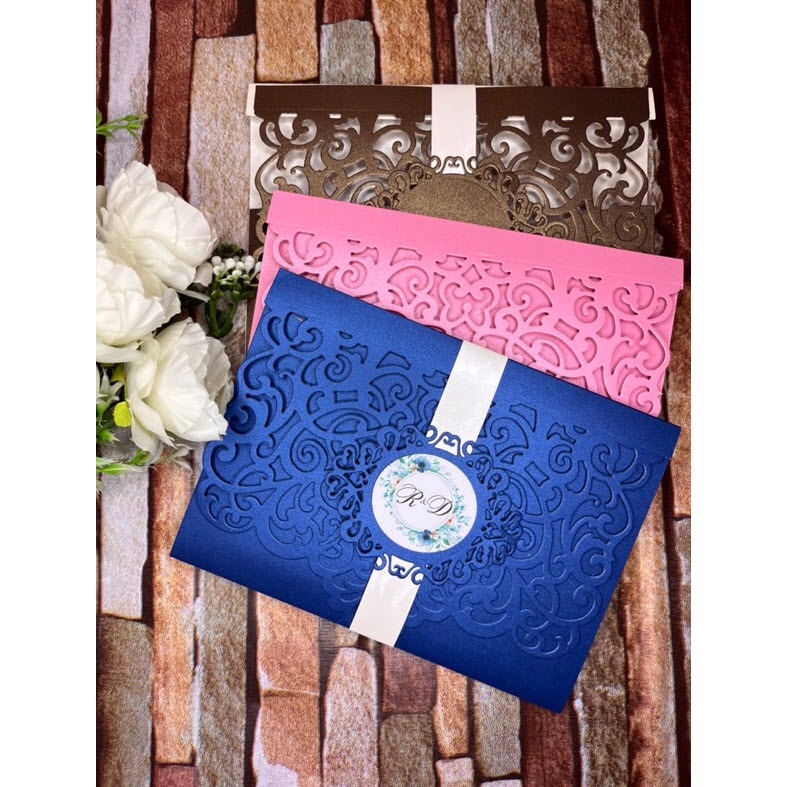 5x7inch (fit for 5R inserts) Lotus Flap Design DieCut Invitation cover ...