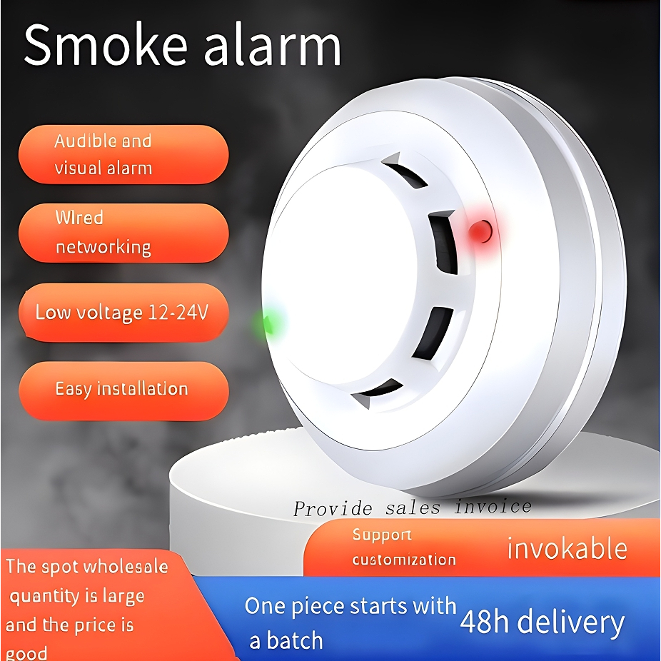 【Free shipping】Conventional Fire Alarm Control System Smoke Detector 2 ...
