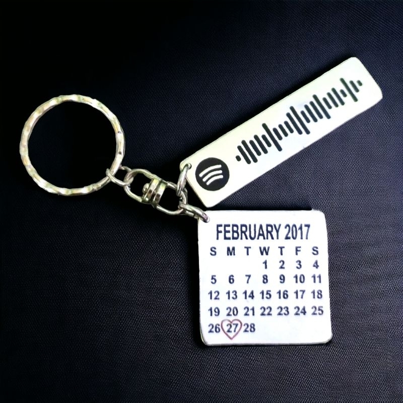 CUSTOMIZED KEYCHAIN CALENDAR AND SPOTIFY QR CODE KEYCHAIN | Shopee ...