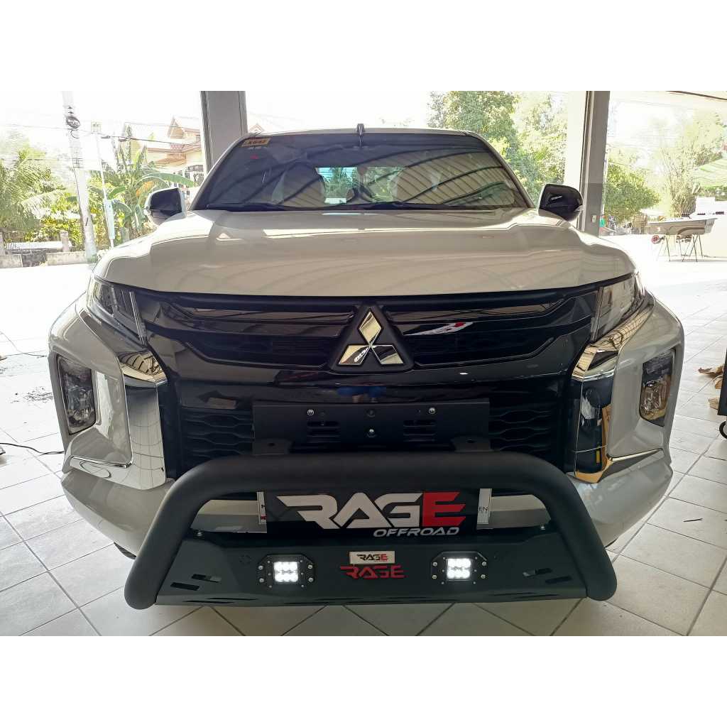 RAGE R-SERIES NUDGE BAR WITH LED LIGHT FOR MITSUBISHI STRADA & MONTERO EASY TO INSTALL | FOR ...
