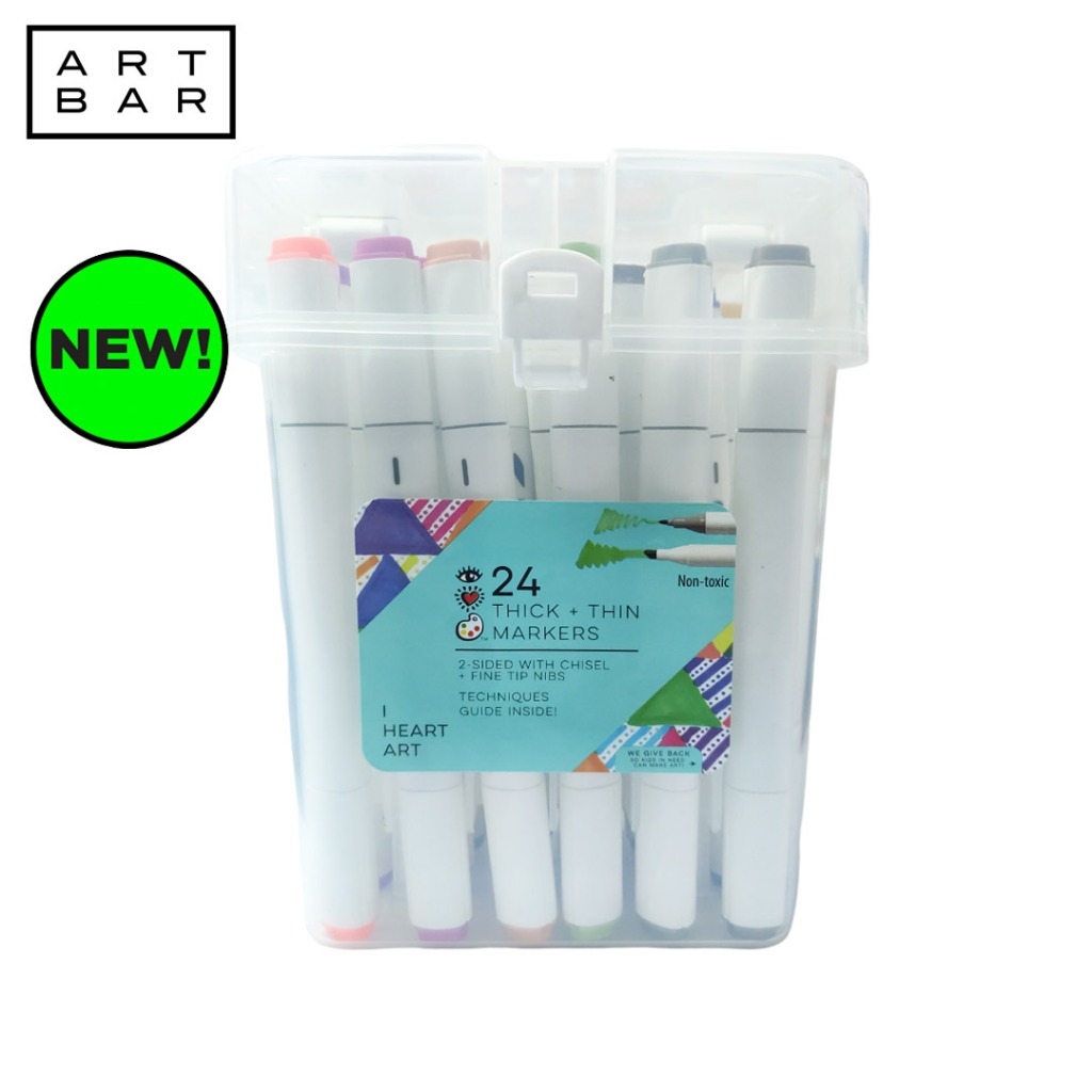 I Heart Art Double Tip Marker 24 Colors - Art Bar | Shopee Philippines