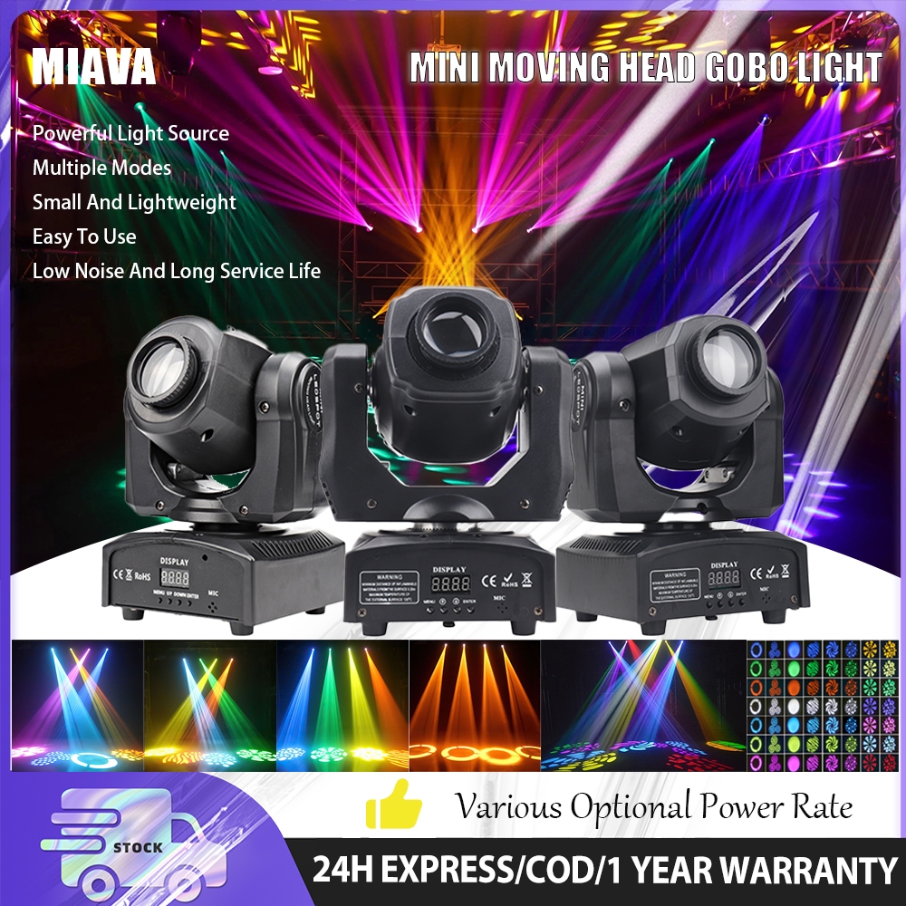 LED Mini Moving Head Beam Light 8 Gobos Disco Lights Sound Activated ...