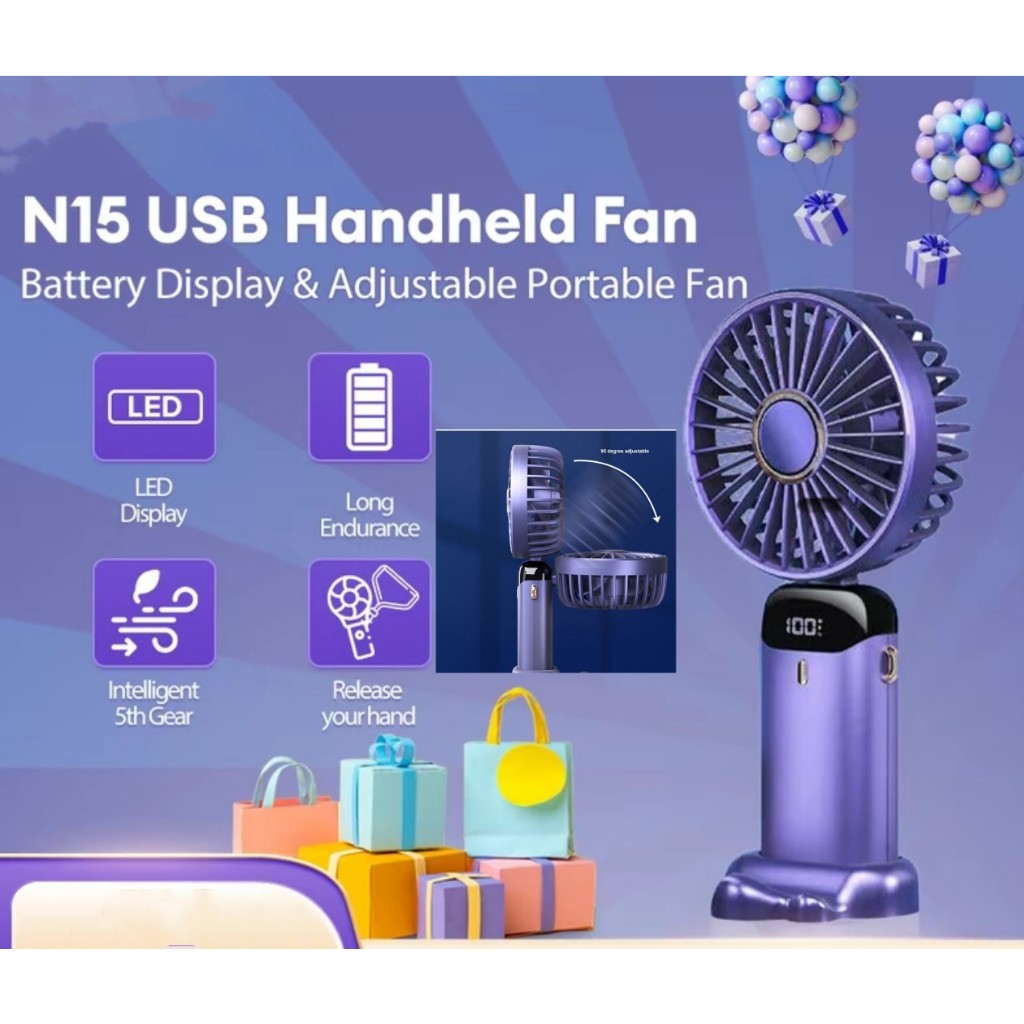 5-speed fan USB led Rechargeable Mini Fan Adjustable Cooling Fan ...