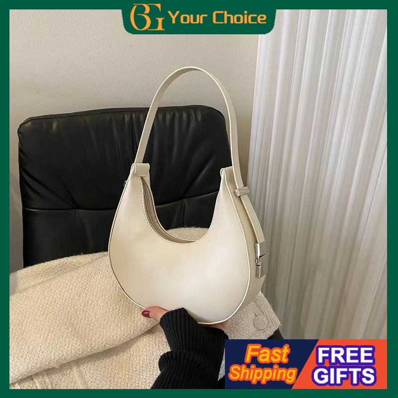 BG2 High Quality Cute Dumpling Bags For Women Students Leather Crescent ...