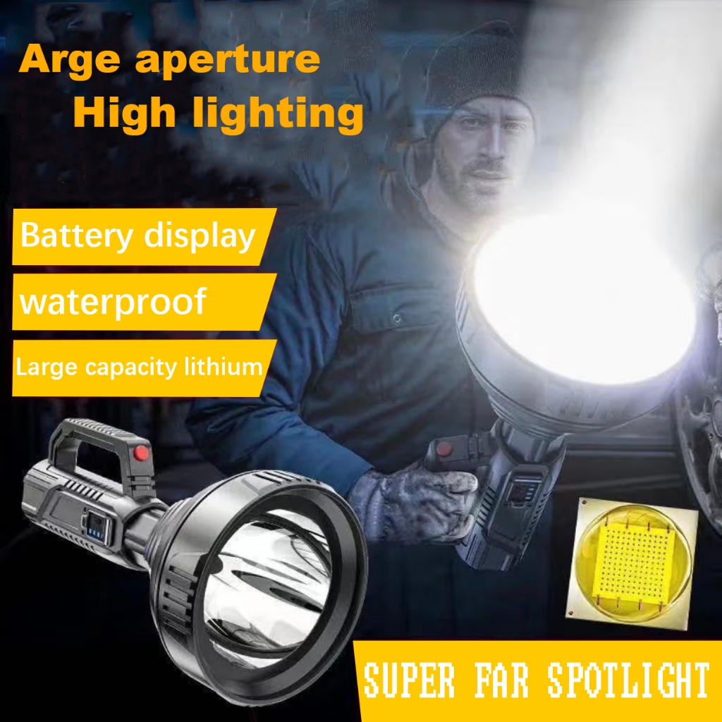 LED Searchlight Spotlight waterproof heavy duty usb rechargeable Big ...