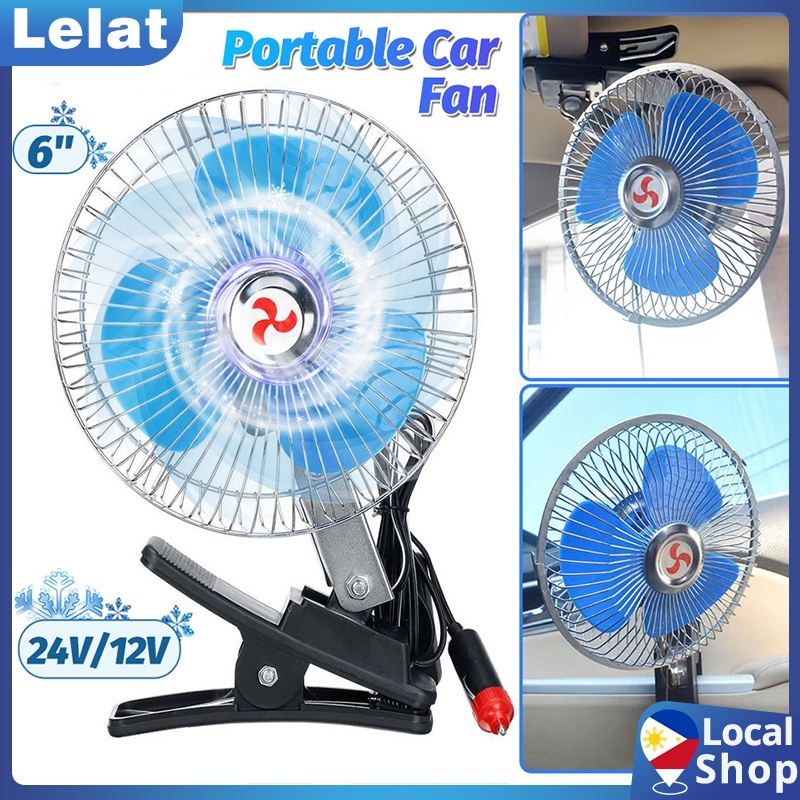 Car Fan 12V/24V Clip-On Cooling Car Fan Mini Vehicle Window Dashboard ...
