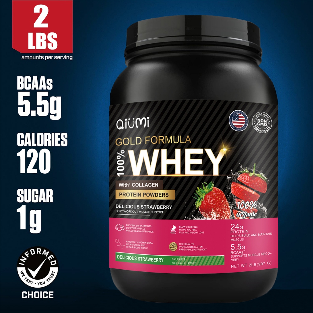 QIUMI Whey Protein Powder Muscle Gain Growth Whey Isolate BCAA ...