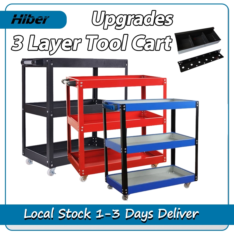 Upgrades 3 Layer Tool Cart Trolley Heavy Duty Mechanical Workshop Tool ...