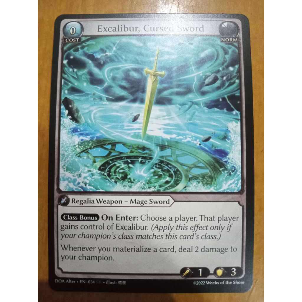 GA Excalibur, Cursed Sword SR Dawn of Ashes DOA Alter Grand Archive ...